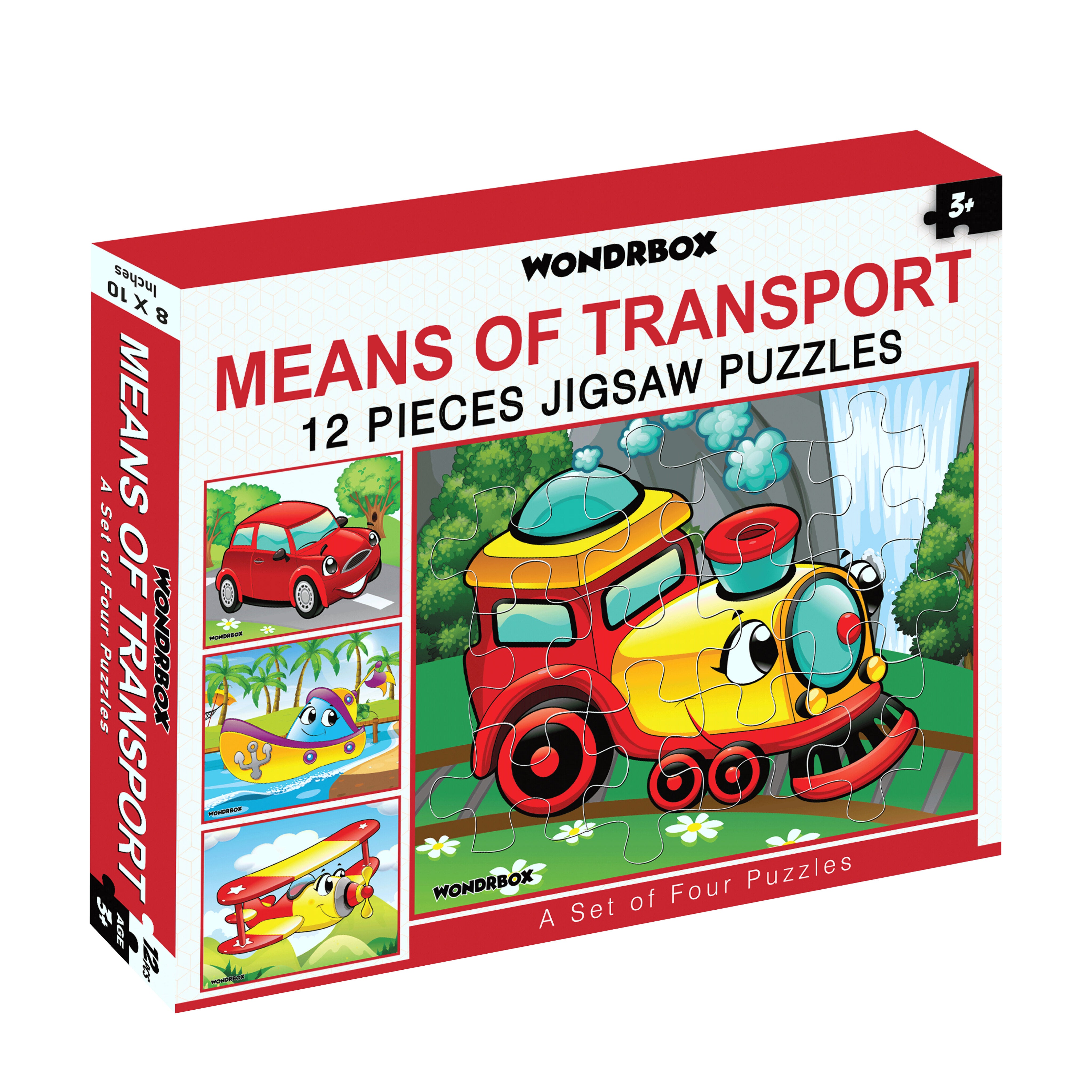 WONDRBOX Means of Transport Jigsaw Puzzle Game, Educational toy for 3 ...
